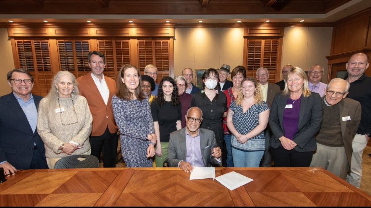 President Elam Signs Second Nature Climate Commitment | Occidental College